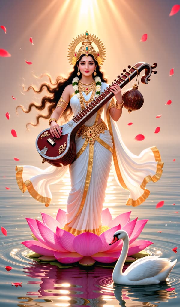 Saraswati Mata Photos 2025 – Royalty‑Free 4K, Download Now. - GodsPhoto